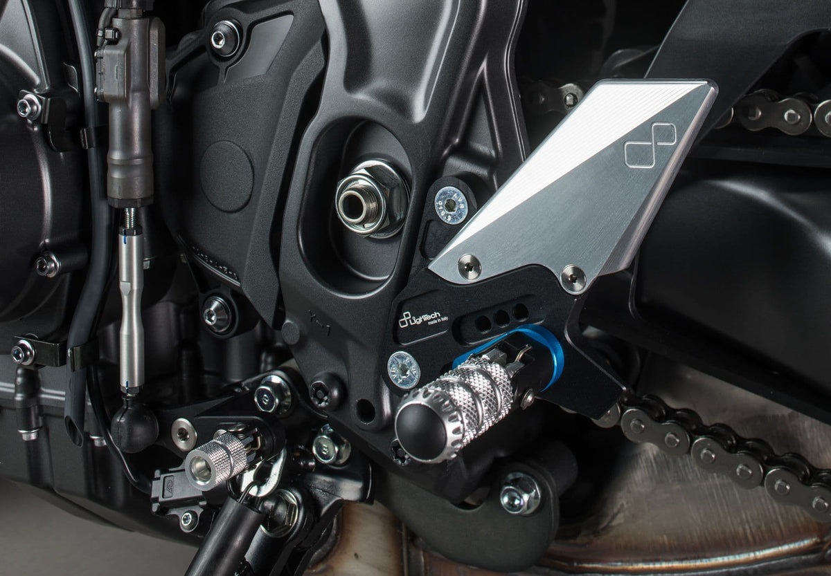 LighTech Adjustable Rearsets with Fixed Foot Pegs for Yamaha Tracer 9 GT (2021-2024 ...